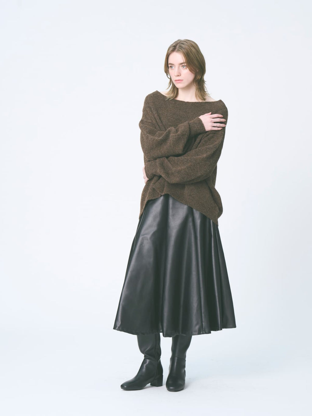 BONLEA レザーフレアスカート