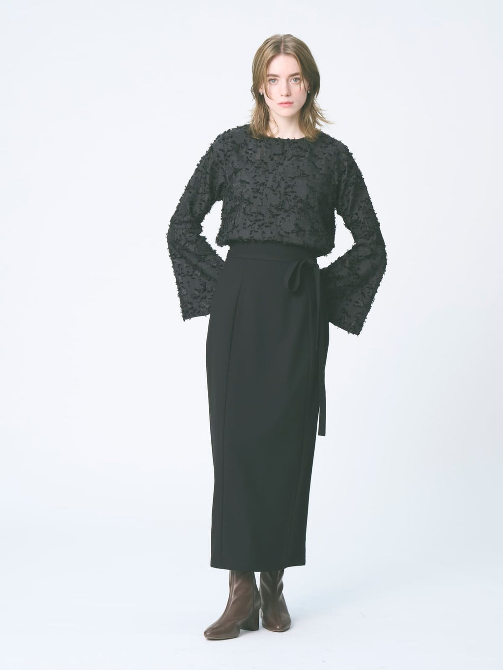 BONLEA ハイウエストナロースカート